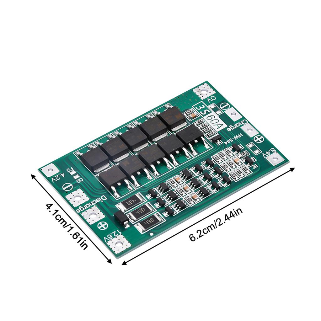 3S 60A BMS 12.6V 18650 Lityum LiPo Pil Şarj Koruma Modülü - Hobi Mekatronik